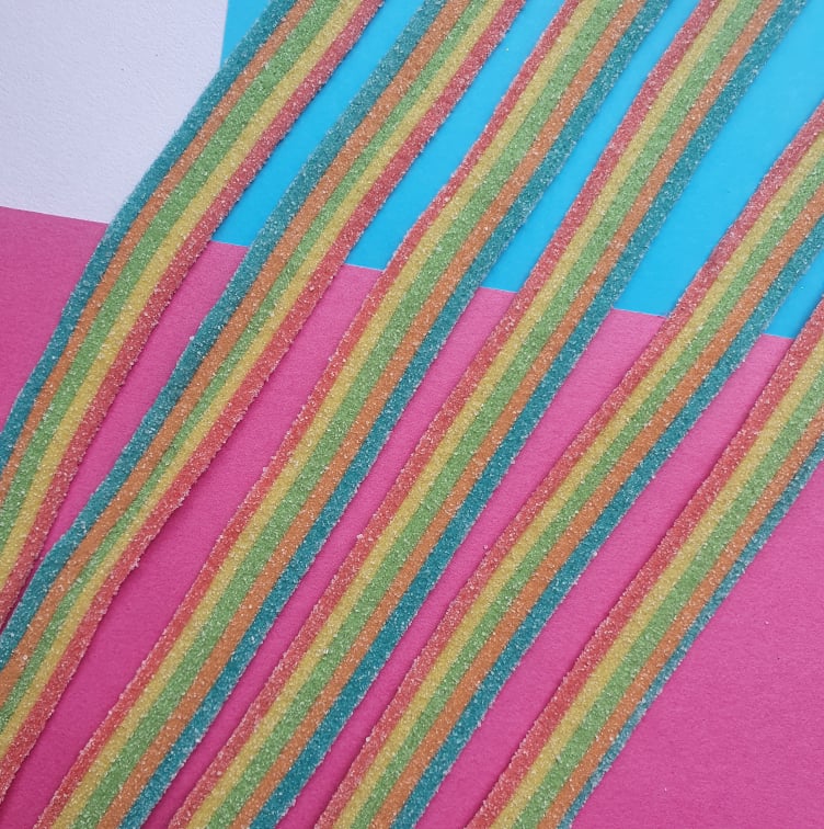 Multicolour Rainbow Sour Straps L